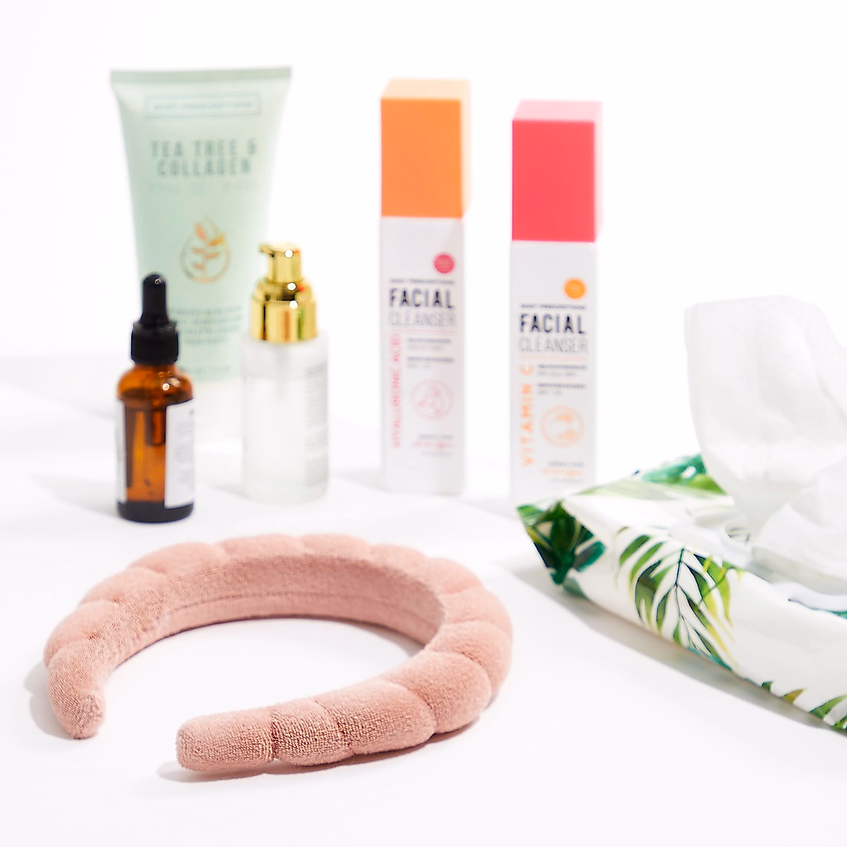 Nicole Miller Spa Headbands (4 pack) | Terry Cloth Headband for Women and Girls - Comfortable and Absorbent Hair Holder for Facials, Makeup Removals, and Showers | Black, Pink, White, and Blue