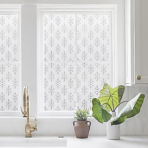 LEMON CLOUD Decorative Window Film Static Frosted Privacy Film Glass Cling Non Adhesive Opaque Film Anti-UV for Kitchen Bathroom Home 17.5 x 78.7 Inches