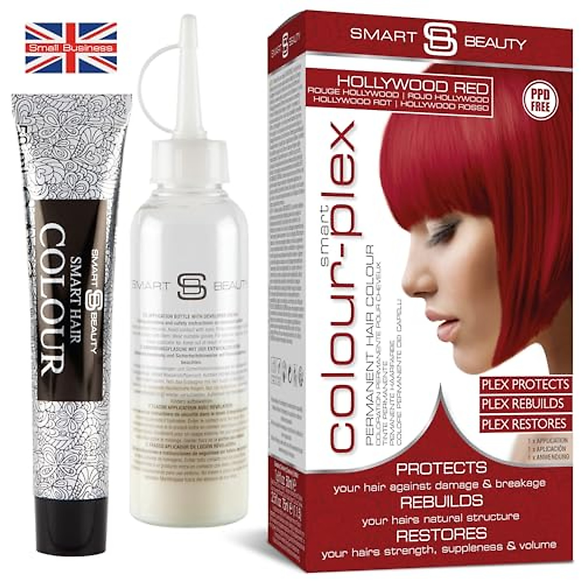 Smart Beauty Red Hair Dye with Plex Anti-Breakage Technology Protecting and Restoring Hair Structure, Plum Color, Vegan and Cruelty-Free