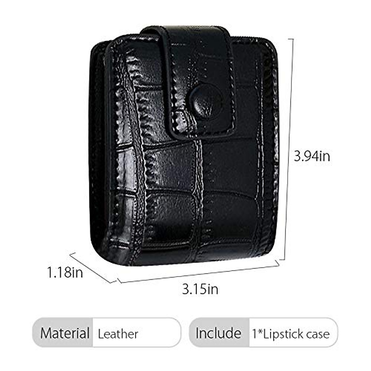 MOCOHANA Leather Makeup Lipstick Case with Mirror for Purse Cosmetic Pouch Travel Makeup Bag Holder Fits Most Popular Brands of Lipstick