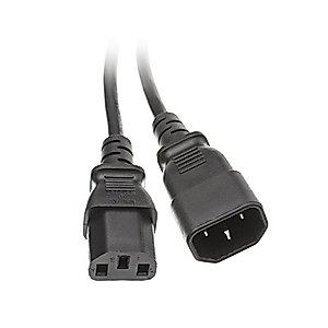 6 Feet (2 Meters) 18AWG Computer Monitor Power Extension Cord C13 to C14 Power Cable 6ft (2M) Computer to PDU 10 Amp Power Extension Cord MM682402