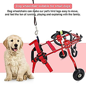 HobeyHove Adjustable Dog Wheelchair for Back Legs，Pet/Doggie Doggy Wheelchairs with Disabled Hind Legs Walking (XS-Red)