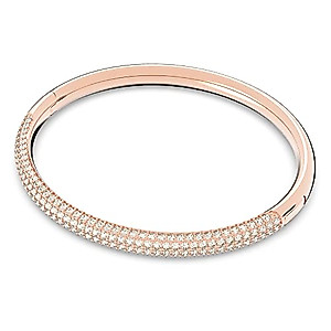 SWAROVSKI Dextera Bangle, Clear Crystal, Rose gold-tone Finish