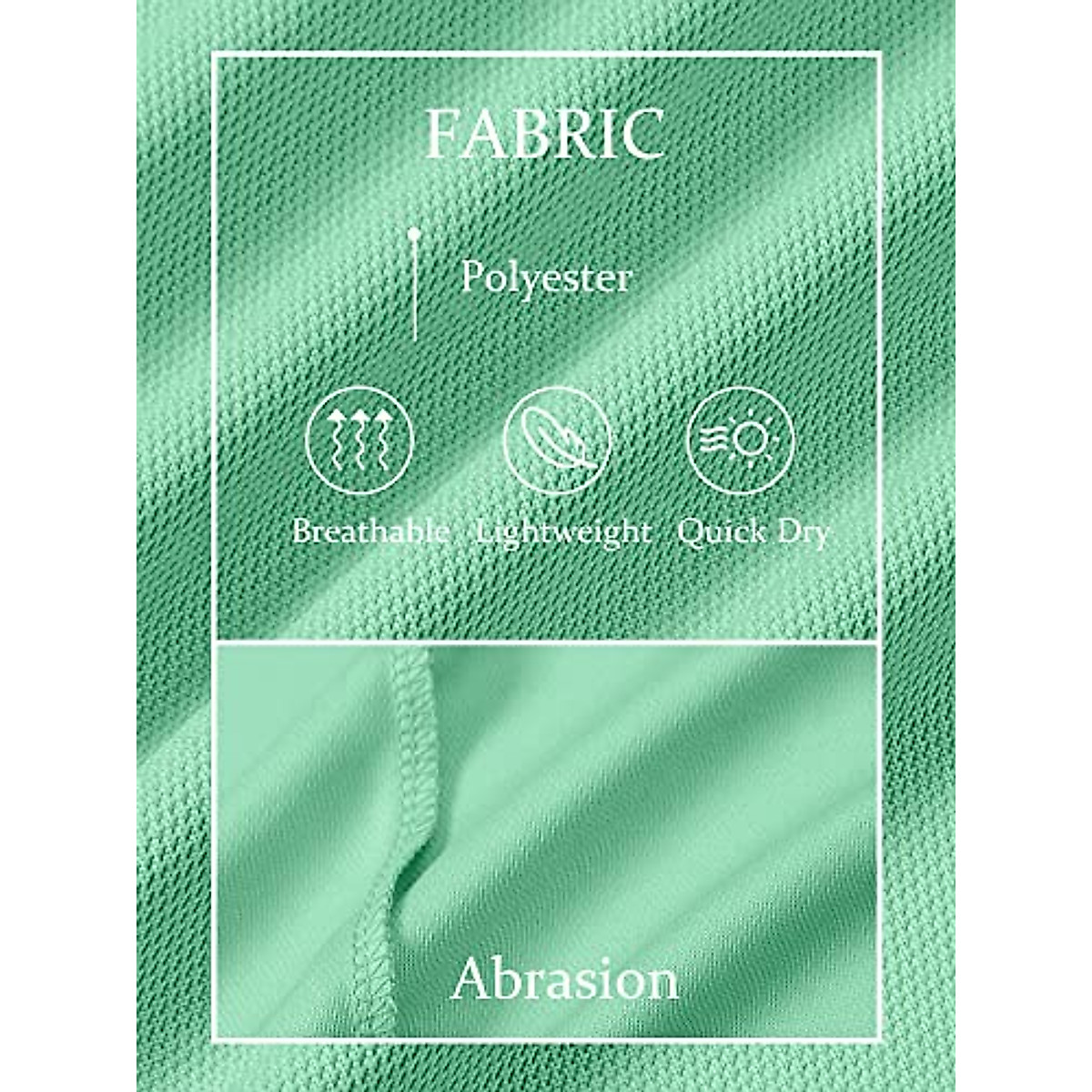 TACVASEN Men's Summer Polo Shirts Casual Lightweight Short Sleeve Collared T-Shirt Mint Green M