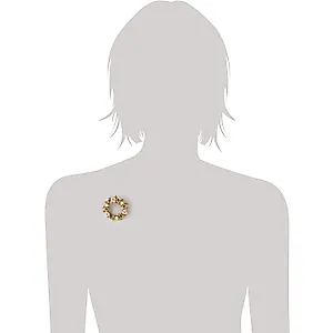 1928 Jewelry 14K Gold Dipped Pink Porcelain Rose Wreath Brooch