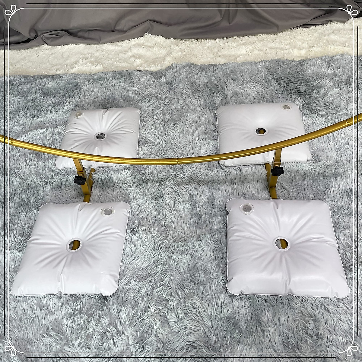 YALLOVE 4 Pack Water Weight Bags for Balloon Column Stand and Balloon Arch, Square Thickened Water Fillable Base for Party Supplies Accessories (Each 10 lb Weight)