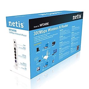 Netis WF2409E 300Mbps High-Speed Wireless N Router | Smart 3 x 5dBi High Gain Antennas with Parental Control for Computers, Smartphones, Wireless Cameras