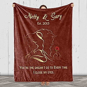 Premium Customized Beauty & Beast Blanket Gift for Valentine……