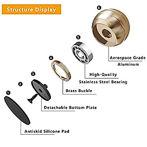 Desk Toys, Kinetic Ball Spinner, Desk Novelty Items, Desk Toys for Office Gifts, Full Body Optical Illusion Spinner Ball, Desk TOU,Gifts for Men,Women,Kids 1.5”Size