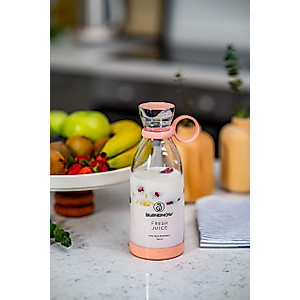 Blendnow Personal Size Blender, Portable Blender for Shakes and Smoothies, USB Rechargeable Blender, Travel Blender, Gift, Fresh Juice Blender with Stainless Steel 4 Blades, 350 ML (Pink)