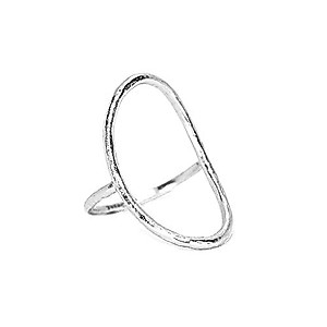 Pura Vida Silver-Plated Oval Open Ring - Matte Finish, Brass Band, Size 7