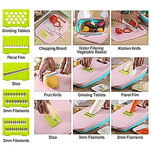 GULRUH Wood Cutting Boards for Kitchen, Kitchen Cutting Board Set Foldable Drain Basket Set Vegetables Kitchen Cutting Board Fruit Drain Basket Durable Non-Greasy Kitchen Tools (Color : Green)