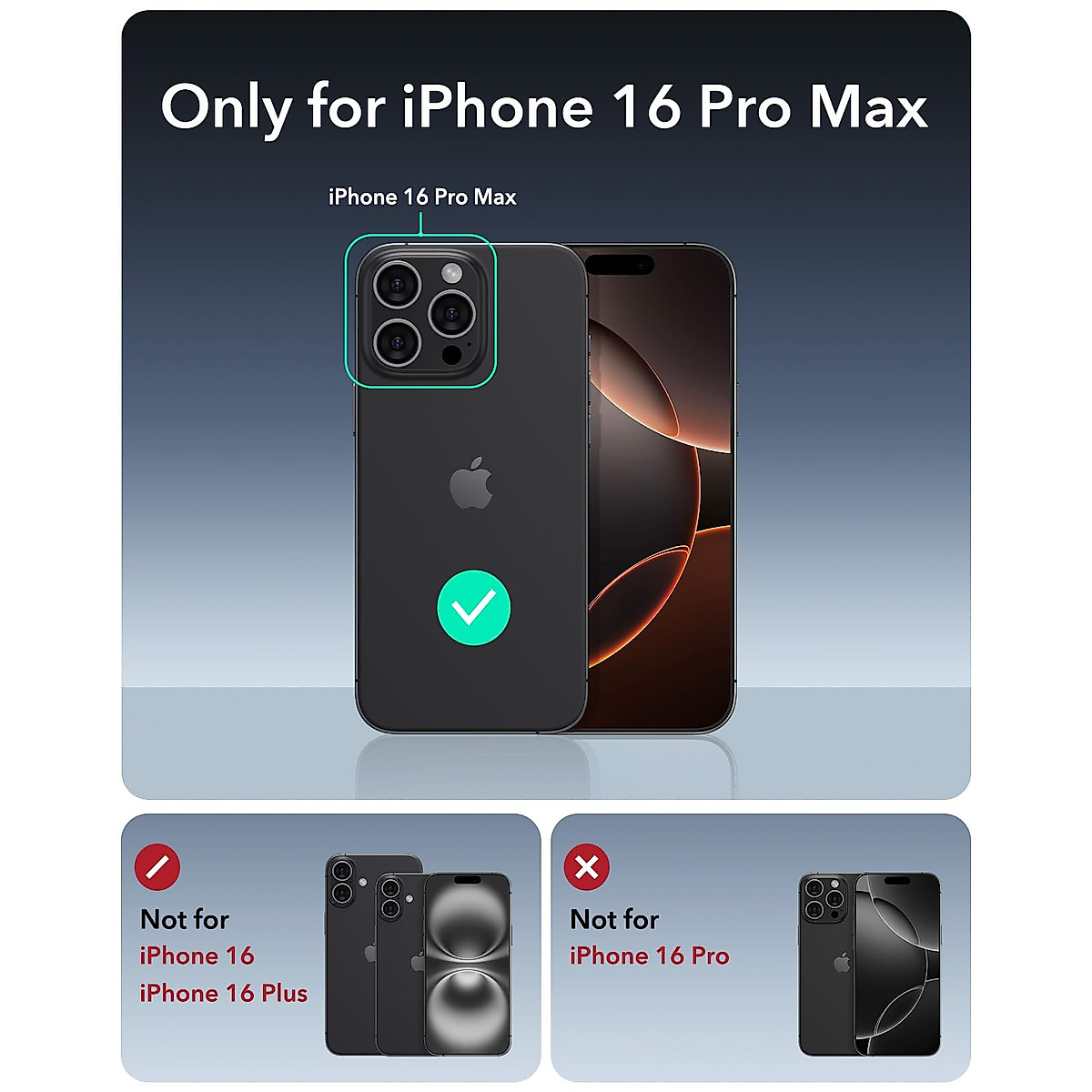 ESR for iPhone 16 Pro Max Case with Stand, 23FT Military-Grade Drop Protection, Heavy Duty Magnetic Phone Case, Compatible with MagSafe Accessories, Cyber Series, Black