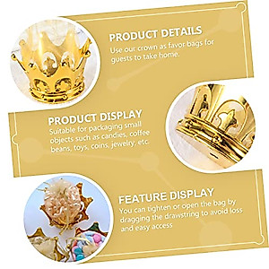 Garneck 24pcs Crown Wedding Candy Gauze Bag Cake Decorating Plastic Containers for Desserts Mini Candy Bags Candy Boxes Baby Shower Gift Bag Yarn Gifts Bags Party Favor Bags Jewelry Bags