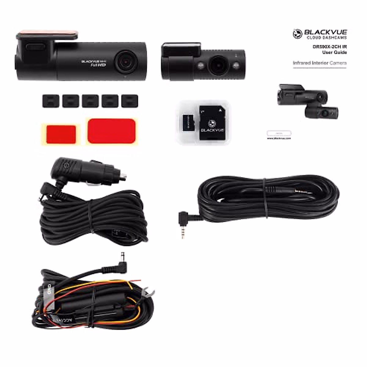 BlackVue DR590X-2CH IR with 32GB microSD Card | Full HD Wi-Fi Dashcam | Interior Infrared (IR) Rear Camera | Taxi Dashcam | Built-in Voltage Monitor