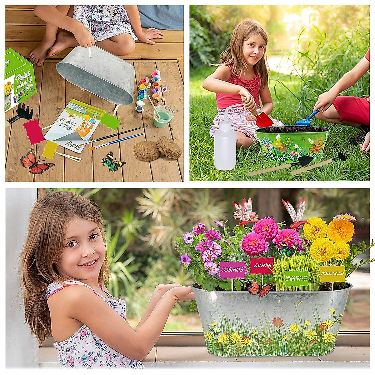 Paint & Plant Flower Growing Kit for Kids - Best Birthday Crafts Gifts for Girls&Boys Age 5, 6, 7, 8-12 Year Old Girl Christmas Gift - Childrens Gardening Kits, Art Crafts Projects Toys for Ages4-12