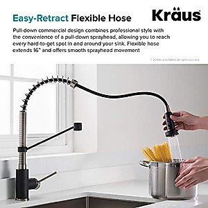 KRAUS 32-inch 16 Gauge Standart PRO Kitchen Sink Combo Set with Bolden 18-inch Kitchen Faucet and Soap Dispenser, Stainless Steel Matte Black KHU100-32-1610-53SSMB