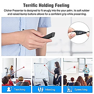 DinoFire Presentation Clicker Laser Pointer for Cats Dogs, 100FT Wireless Presenter Remote PowerPoint Clicker Presentation Remote, 2.4GHz Presentation Pointer for Mac, Laptop, Computer Cat Laser Toy