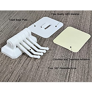 Fineget Wall Adhesive Hooks for Hanging Towel Key Hat Bathroom Kitchen Door Hooks 4 Rotatable Arms Sticky Retail Hooks White 8 Pairs
