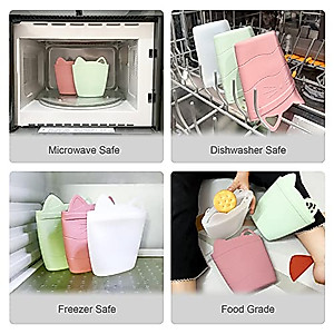 Reusable Snack Bag Set for Kids, Fun Snacks Storage on The Go. Food Grade Silicone, Dishwasher-Safe, Eco-Friendly, Strong Seal with Locking Buttons, Great for Travel, Home BPA Free - Dilovely
