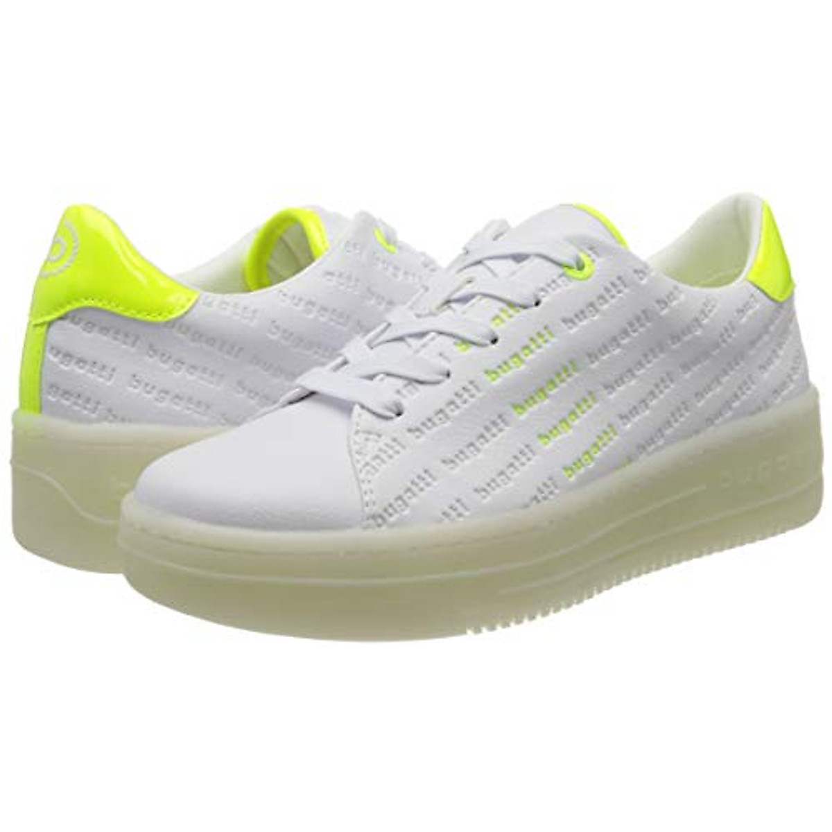bugatti Women's 432866015057 Low-Top Sneakers, White White Yellow 2050, 8