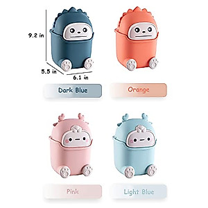 Aiabaleaft Cute Flip Trash Can Cute Animal Shape Trash Cans Cute Desktop Trash Can for Bathrooms,Kitchens,Offices,Waste Basket for Dressing Table(Pink)