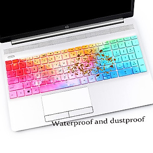 Keyboard Cover for HP Laptop 15.6 15-dw 15-dy 15-ef 15-da/db 15-bs/bw 15t 15z 15t-dy200 15t-dw300/HP Envy x360 2-in-1 15.6''/HP Spectre x360 15t eb0043dx/HP Envy 17 17.3 17t 17M 17-by/bs/bw-Colorful