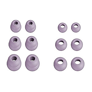 12pcs (DF-3sz) Light Purple Gray S/M/L Double Flange and Round Replacement Adapters Eartips Earbuds Compatible with BeatsX, Powerbeats 3 2 1, and Urbeats 3 Earphones Headphones