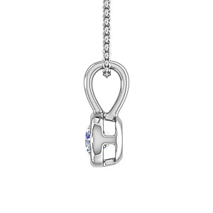 FINEROCK 1/3 Carat Diamond Solitaire Pendant Necklace in 14K White Gold (Included Silver Chain)