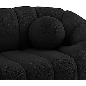 Meridian Furniture 644Black-S Elijah Collection Modern | Contemporary Boucle Fabric Upholstered Sofa, Black, 93.5" W x 34" D x 31" H