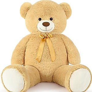 MorisMos 52'' Giant Teddy Bear Stuffed Animals, Cuddly Soft Big Teddy Bears Plush, Large Stuffed Bears for Kids, Baby Shower, Christmas, (Light Brown)
