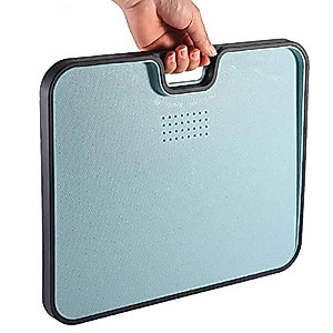 GINHA Chopping Board Set Cutting Board Non-Slip Surface Double Sided Cutting Board Hangable Handle Fruit Chops Meat Vegetables Chopping Board for Kitchen (Color : Blue)