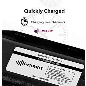 2PCs 3800 mAh Mirkit Replacement Batteries BL-8 Li ion 7.4V for Baofeng UV-82HP, UV-82HPL, UV-82, UV-82C, UV-82X, Two-Way Ham Radios, Rechargeable Extended Batteries by Mirkit Radio, USA Warranty