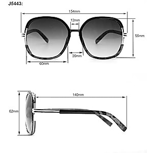 Jessica Simpson Women's J5443 Retro Vintage Square Sunglasses with UV400 Protection - Glamorous Sunglasses for Women, 60mm