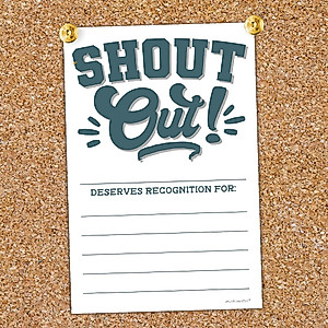 Shout Out Cards For Employees, Office Staff, and Students - Appreciation and Recognition Reward Cards For School or Work Bulletin Board (50 Count)