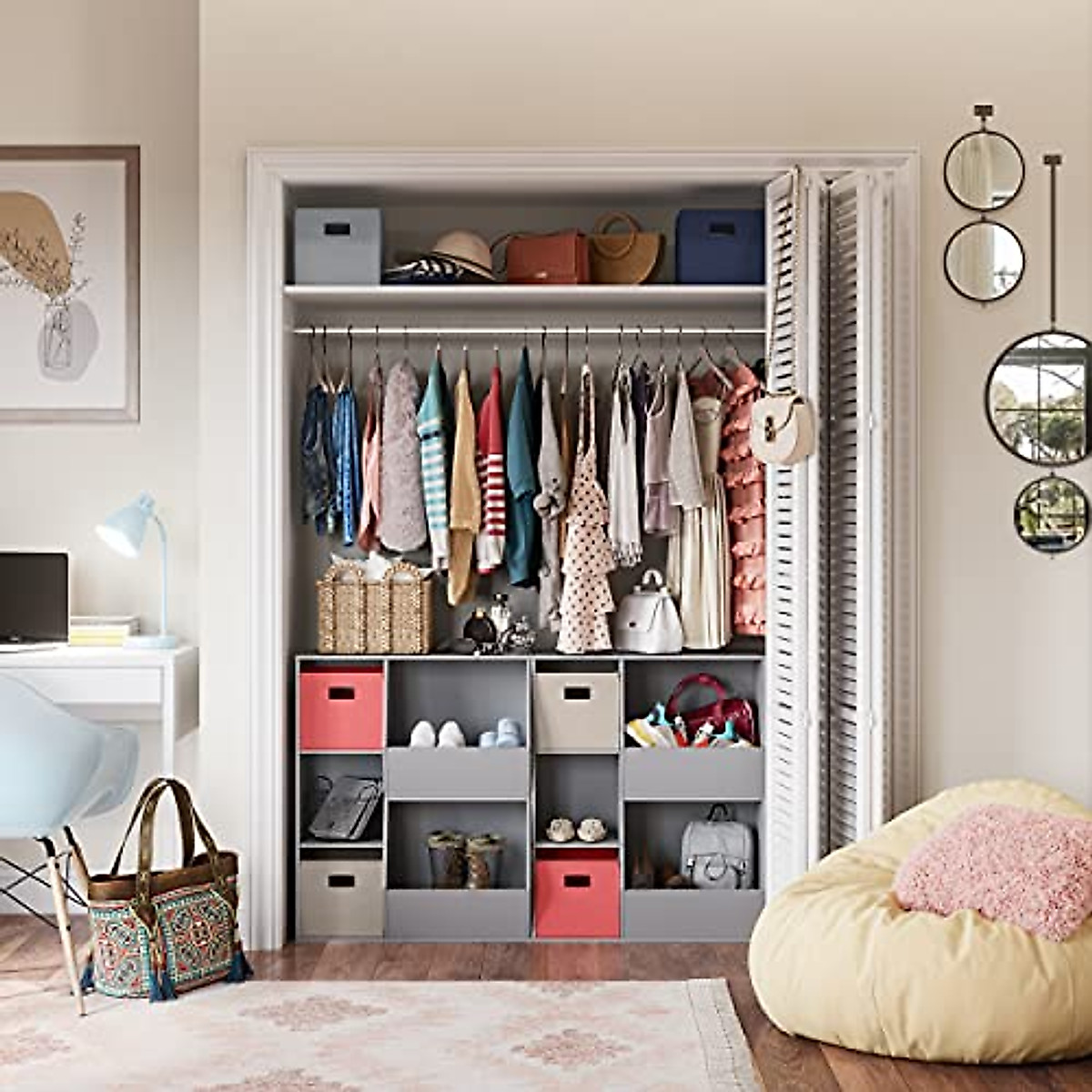 RiverRidge 2 Pc Storage Set in Gray Folding Bin, 2 Count