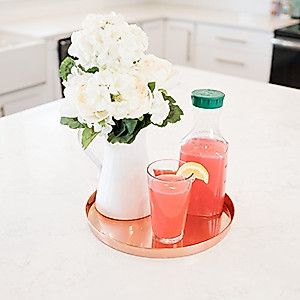 Achla Designs TRY-R12 12 inch Copper Round Tray, 12-inch