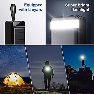 Nuxgal Power 50000mAh Power Bank, 18W PD USB-C Quick Charge Portable Charger with 4 Outputs & 3 Inputs & Flashlight and LED Display, Huge Capacity External Battery Pack for iPhone, Samsung, iPad etc
