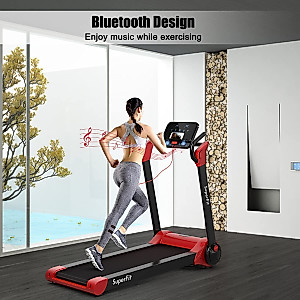 SPORFIT Motorized Treadmills 2.25 HP Electric Running Machine Folding Exercise Incline Fitness Indoor with LCD Monitor for Home & Office & Gym