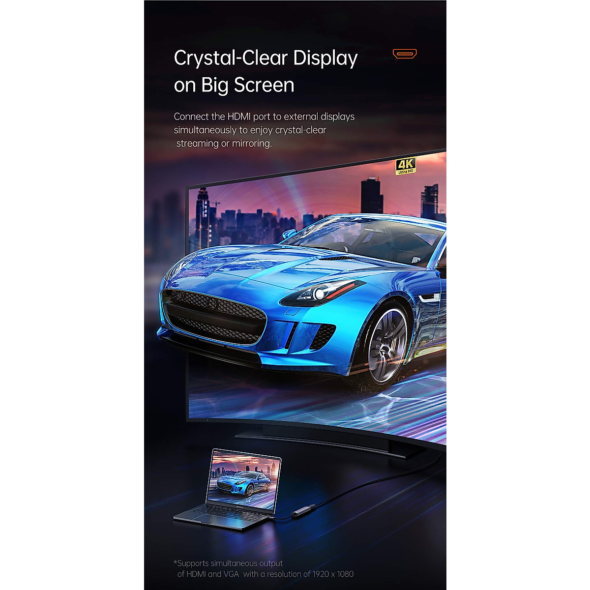 Mcdodo USB C Hub Adapter, 6 in 1 Type C Hub with 4K USB C to HDMI, 2 USB 3.0 Ports, SD/TF Card Reader, 100W USB C PD Charging Thunderbolt 3, Compatible with MacBook Pro Air, Chromebook Pixel, Phone