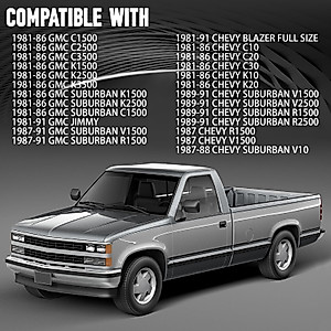 WEILEITE Front Door Window Molding Rubber Felt Trim Seal Weather Stripping Kit Fit for GMC C1500 C2500 C3500 K1500 K2500 K3500 Jimmy Chevy C10 C20 C30 K10 K20 K30 Blazer Suburban V1500 R1500 Truck