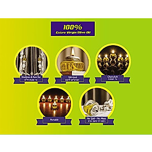 SHABBOS OIL CANDLE LIGHT. Pre-Filled (for quick lighting) Beautiful High Flame, (throughout the entire time) SEALED, NO SPIL, NO MESS, 100% Extra Virgin Olive Oil Burns Approx. 6 Hrs 22 per pack