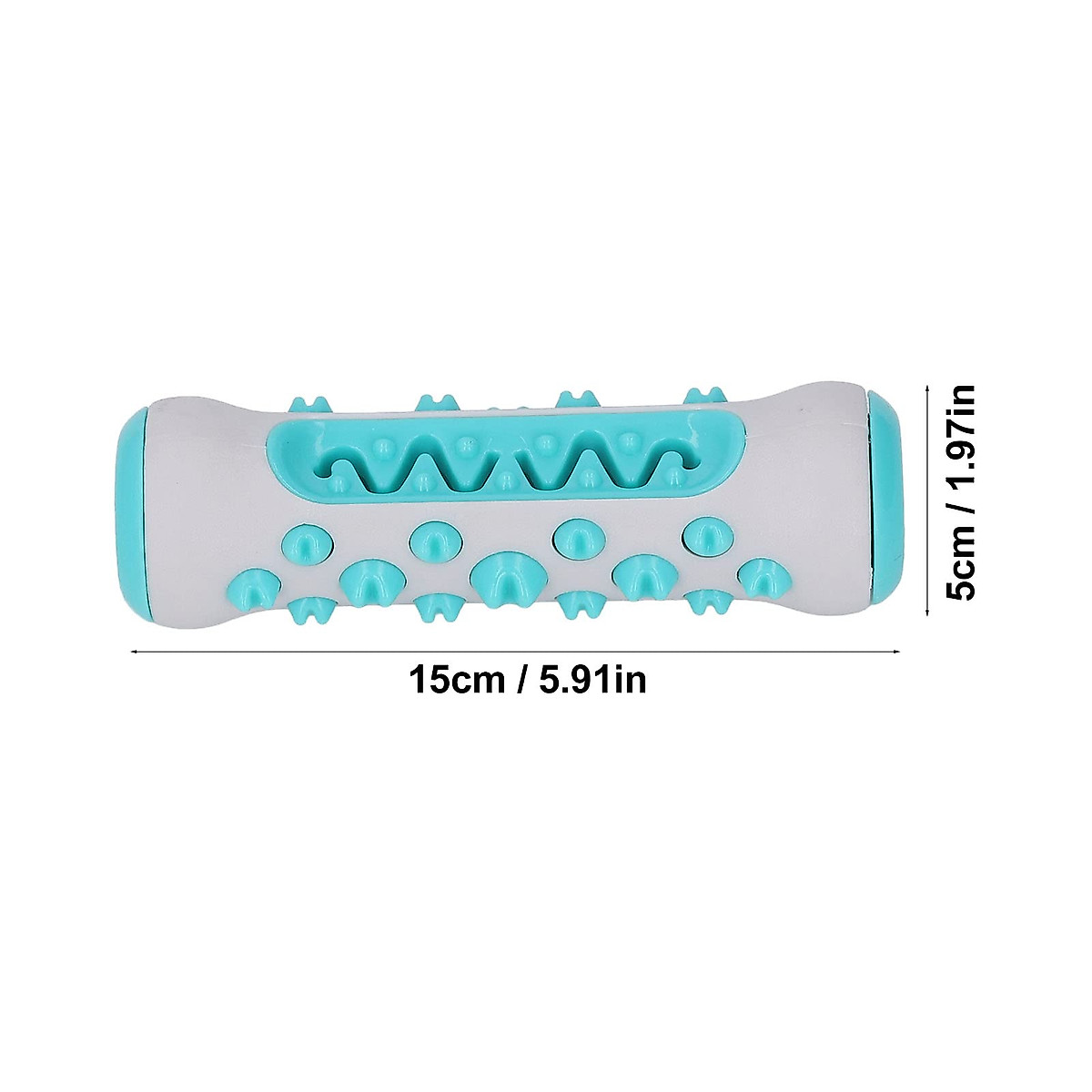 RiToEasysports Dog Chew Toy, Dental Cleaning Stick for Dogs Teeth, Bite Resistant Interactive Dog Toy for Teeth Cleaning, Pet Toothbrushing Toy with Alveolus (Gray Blue)