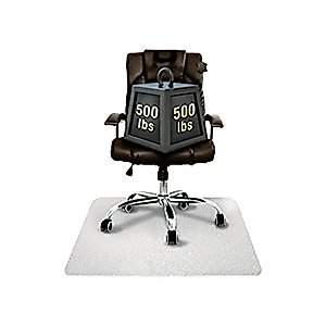 Floortex Cleartex Megamat Heavy-Duty Polycarbonate Mat for Hard Floor/All Carpet, 46 X 53, Clear
