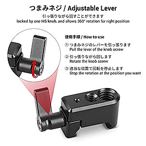 SmallRig NATO Clamp, Quick Release Clamp with 1/4" 3/8" M2.5 Thread for Cold Shoe Monitor Support Camera Cage - 1973