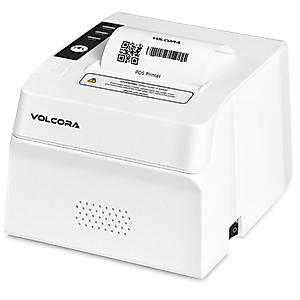 Thermal Receipt Printer, 80mm USB/Ethernet POS QR Code Printer with Auto Cutter for Cash Drawer/ESC/POS, Compatible with Android/Windows/Linux, Retailer and Restaurant Kitchen Use, Wall Mount, White
