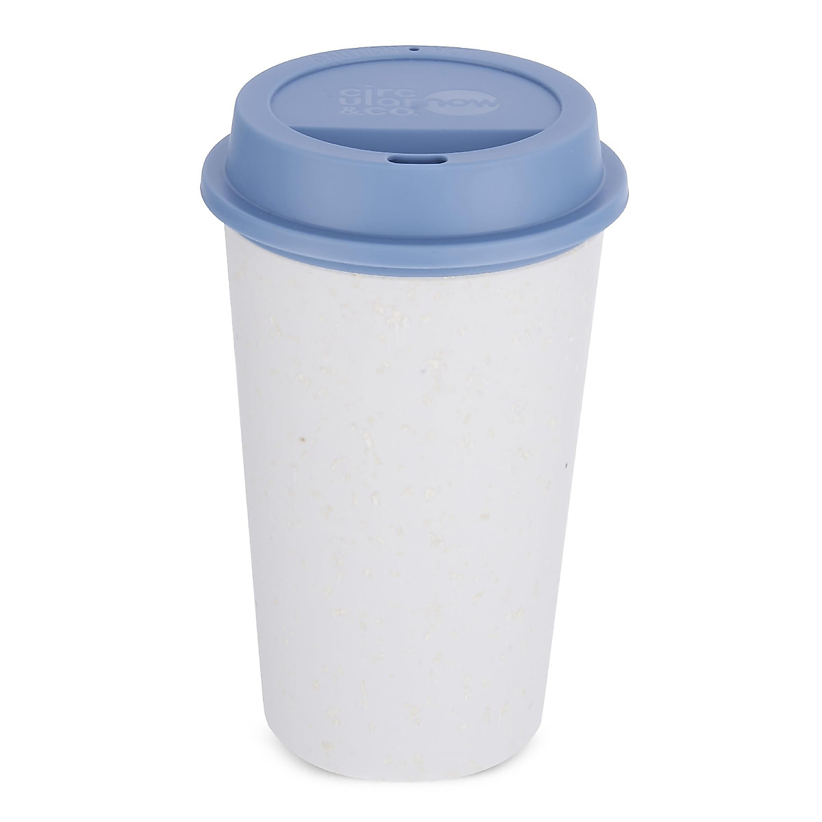 Circular and Co Reusable Now Coffee Cup - World's First Cup Made from Recycled Cups - Traditional Design - Sustainable, Insulated - 340ml/12oz (Chalk, Rockpool Blue)