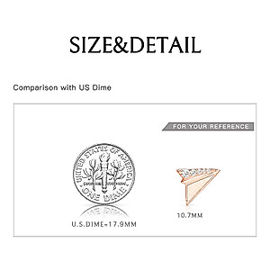 AWNL Women's Pendant Necklace Paper Airplane Necklace with Meteorite Gift for Women