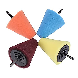 X AUTOHAUX 4pcs Cone Polishing Pad Sponge Buffing Pads for Automotive Car Wheels Hub Cleaner