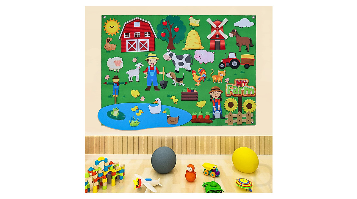 HomeMall Farm Animals Felt Story Board Set for Kids - Educational ...